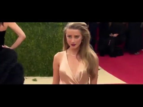 Golden girl Amber Heard shimmers at the Met Gala 2016