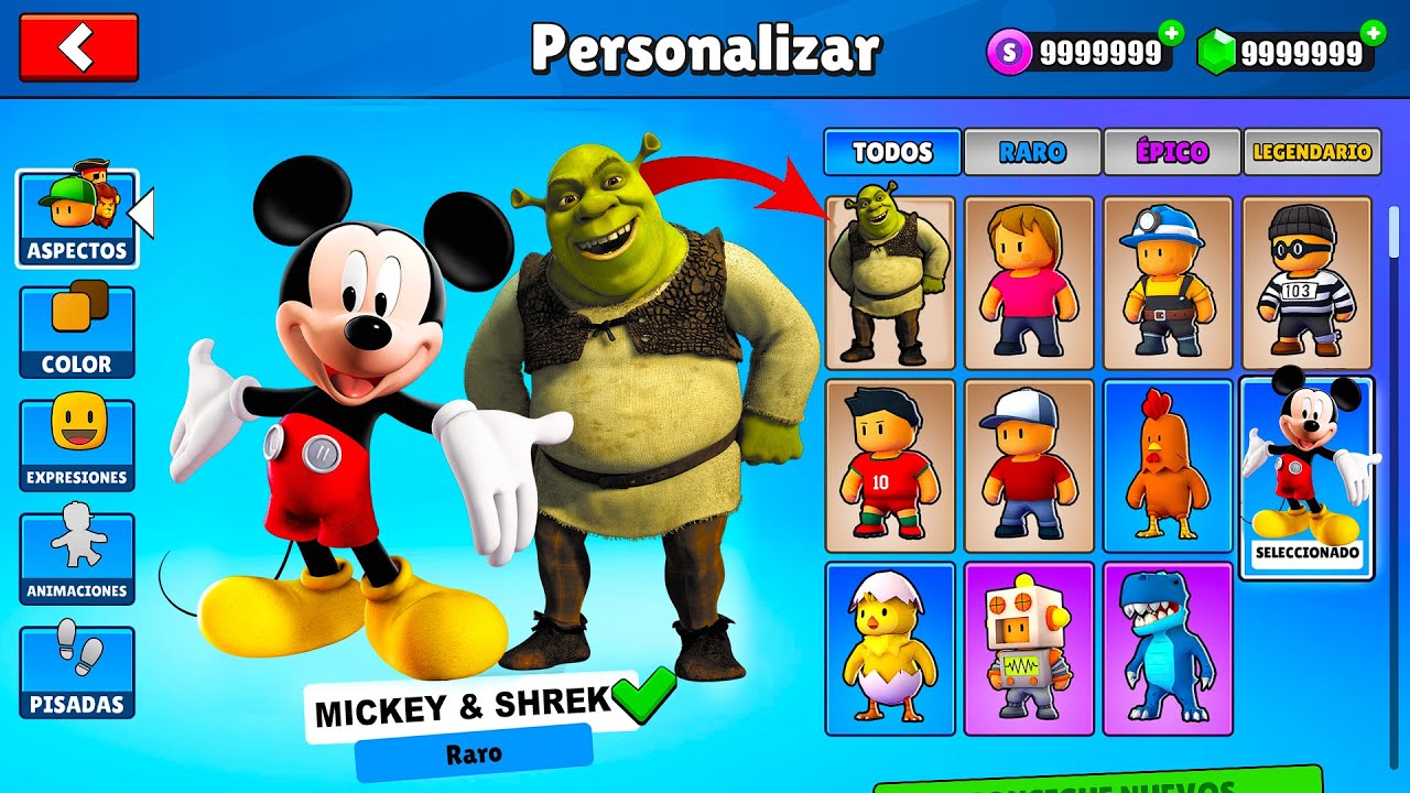 ASI DESBLOQUEAS A MICKEY MOUSE Y SHREK EN STUMBLE GUYS *GRATIS* - YouTube