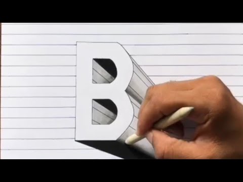 🔥HOW TO DRAW LETTER B IN 3d ALPHABET DRAWING ON LINE PAPER #drawing # ...