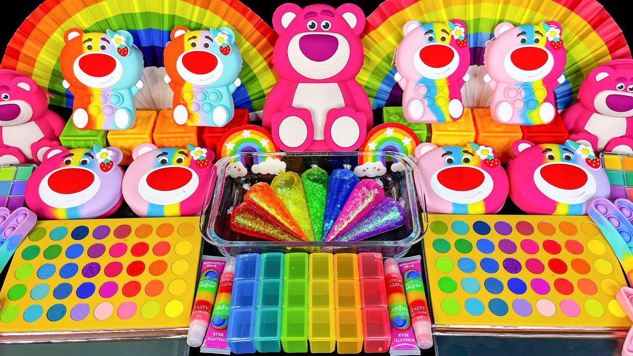 Satisfying Lotus Slime Mixing | Bunny Slime With Lotus Piping Bag - YouTube