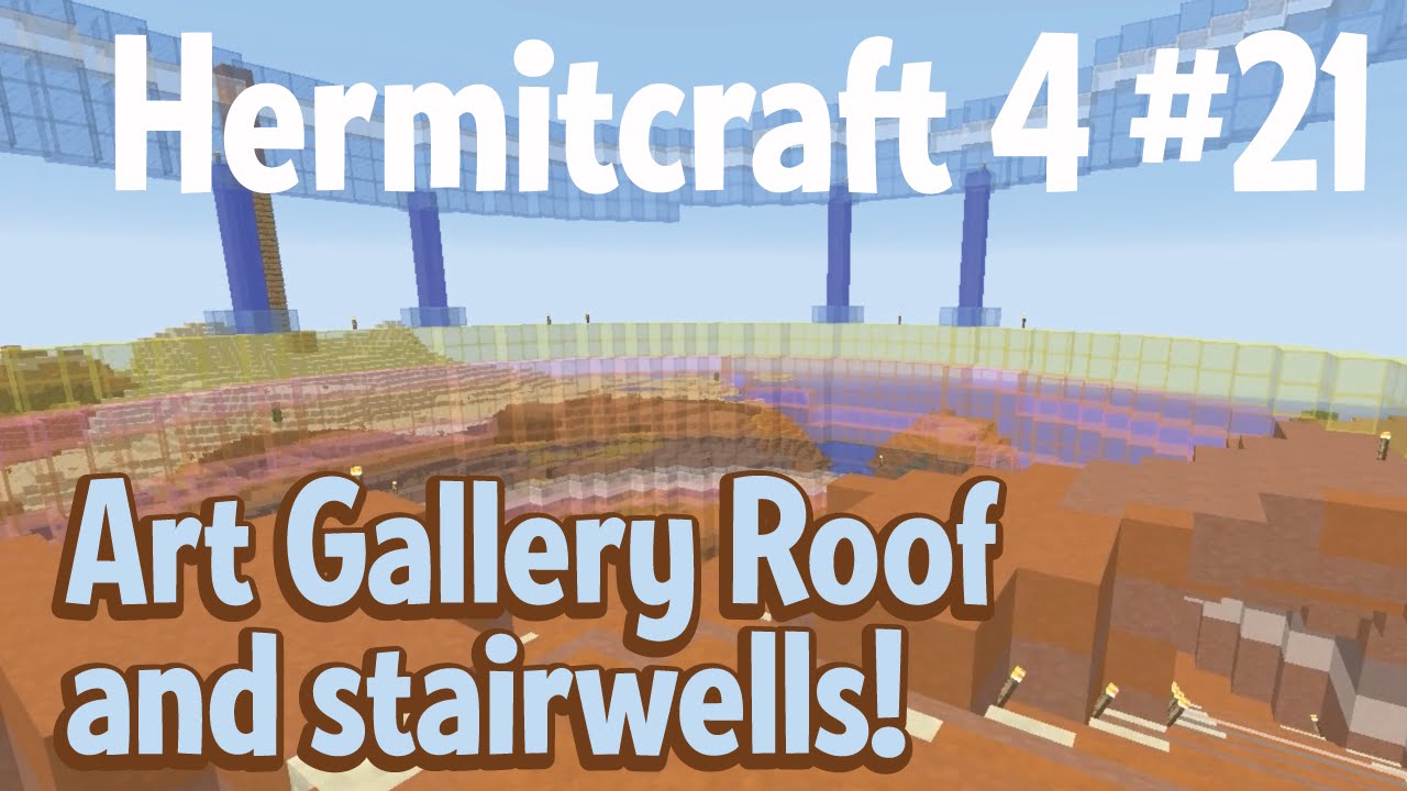 Hermitcraft Art Gallery Roof and Stairs — Hermitcraft 4 ep 21 - YouTube