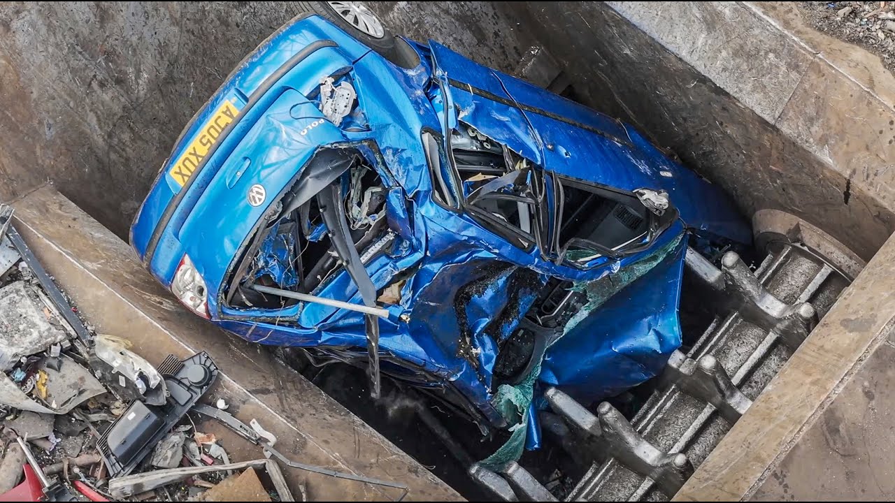 Volkswagen Polo Crushed & Shredded! Extreme Car Shredding at S Norton ...