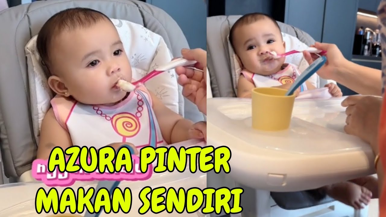 AZURA PINTER MAKAN SENDIRI PAKE SENDOK - YouTube