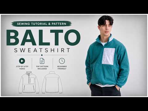 Men's Half Zip Fleece Sweatshirt DIY | How to sew Balto - sewing tutorial with pattern
