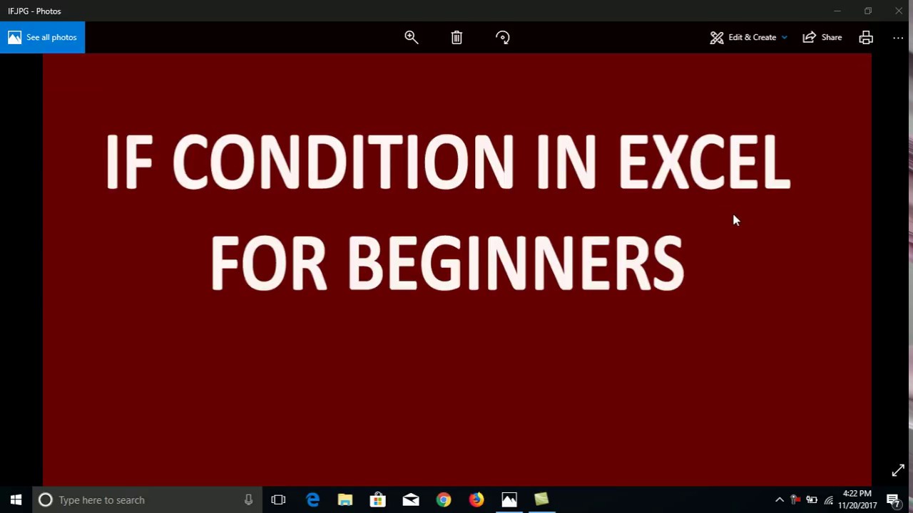 IF CONDITION IN EXCEL FOR BEGINNERS YouTube if-condition-in-excel-for-beginners-youtube