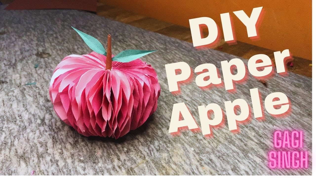 3D Paper Apple | DIY Paper Apple | Origami Paper Crafts For School ...