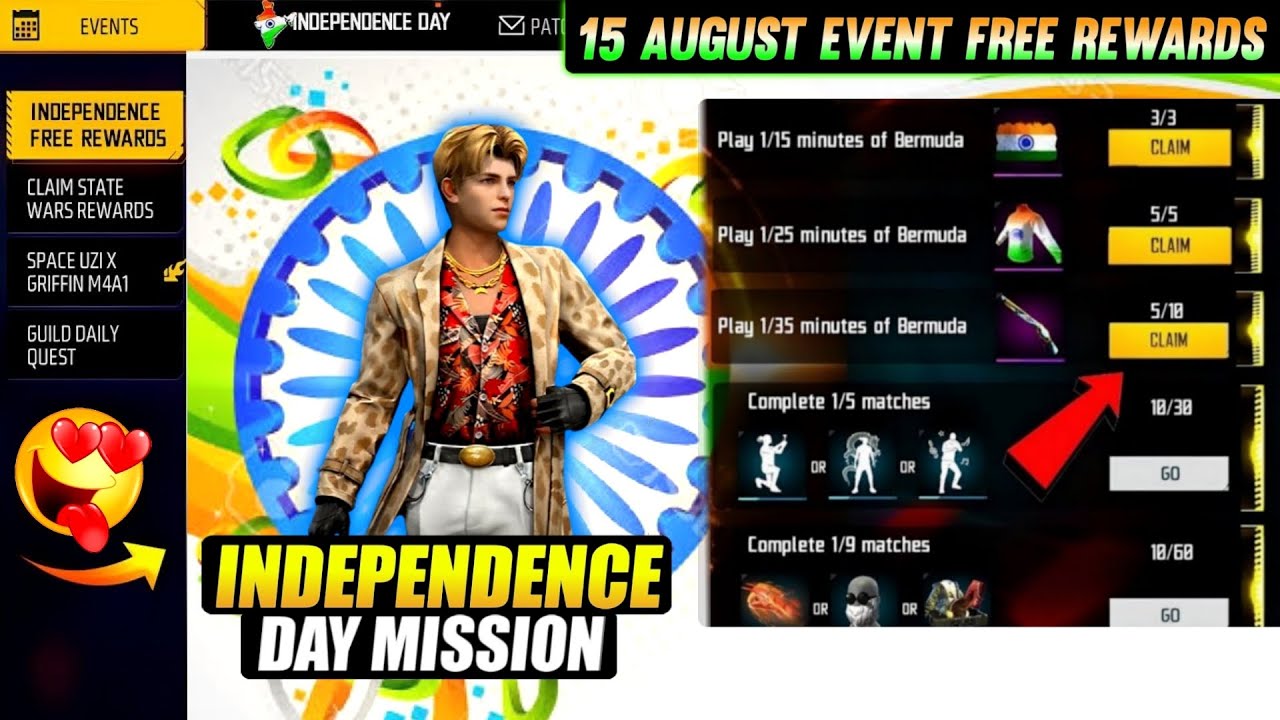 15 August Event free fire🤯🥳| Free Fire New Event | Ff New Event | Ff ...