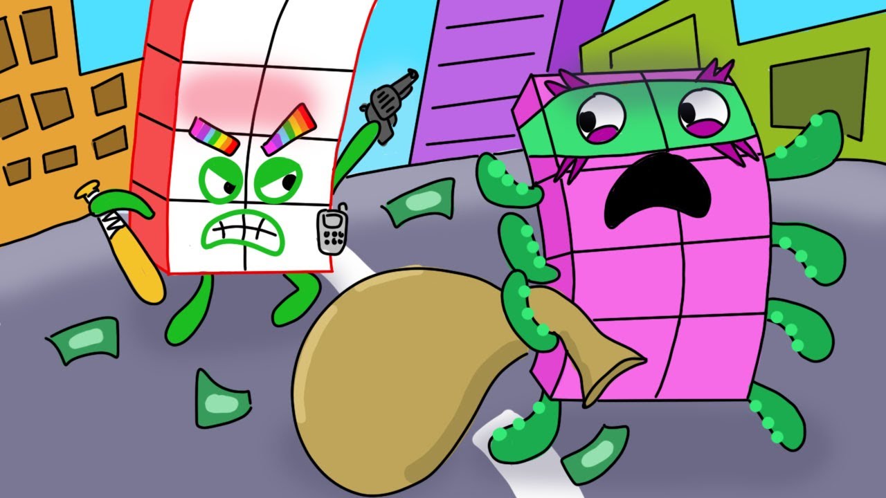 🚓 Numberblock 14 the Police Hero! Chasing Octonaughty in an Action ...