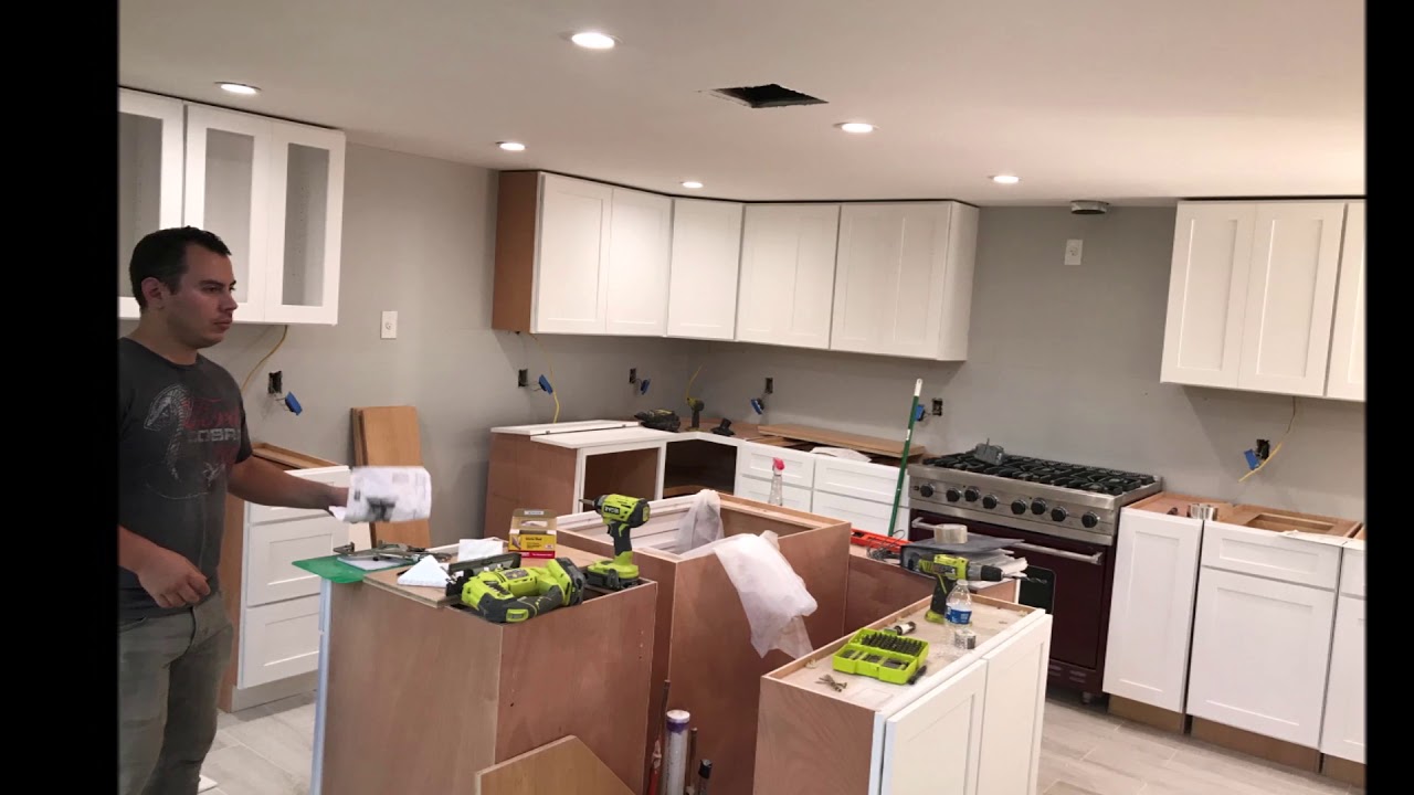 Kitchen cabinets installation - YouTube