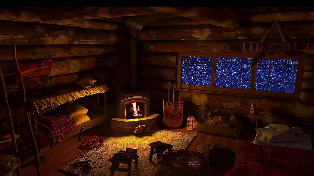 Enjoy Peaceful Sleep with Winter Night Nature Sounds & Crackling Fire ...
