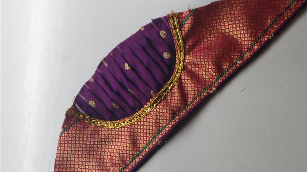 Beautiful paithani blouse puff sleeve design |Simple and easy method of ...