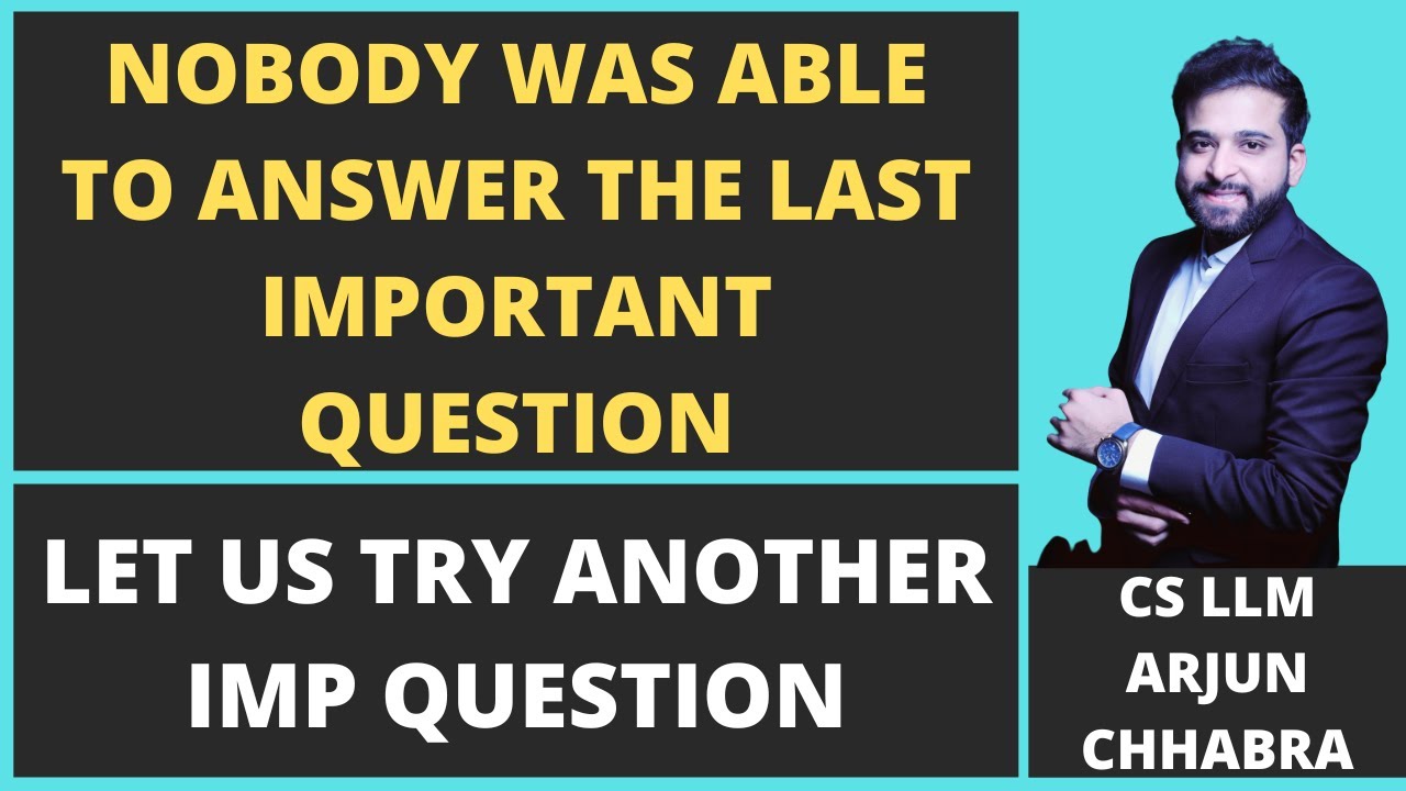 CA FOUNDATION LAW CASE STUDY QUESTIONS AND ANSWERS - YouTube