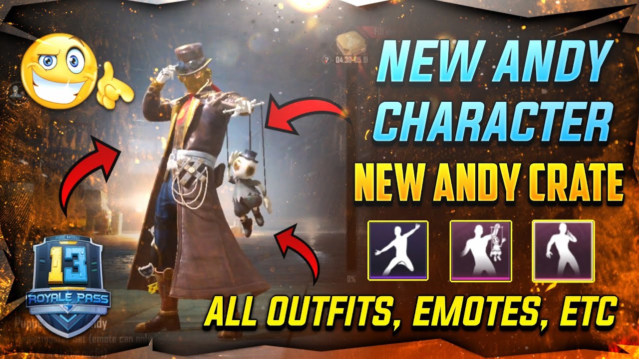PUBG MOBILE NEW ANDY CRATE LEAKS | New Andy Character All Outfits ...