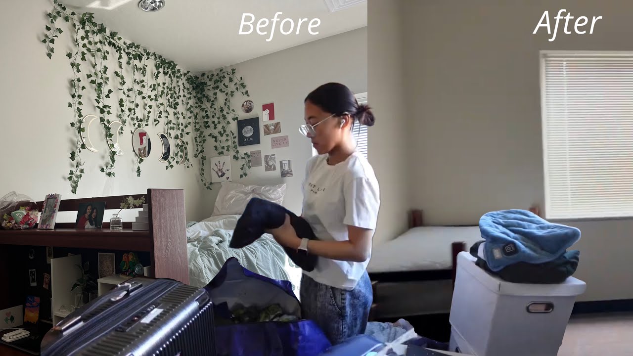 UNI DORM MOVE-OUT VLOG | pack, clean and move out with me! - YouTube