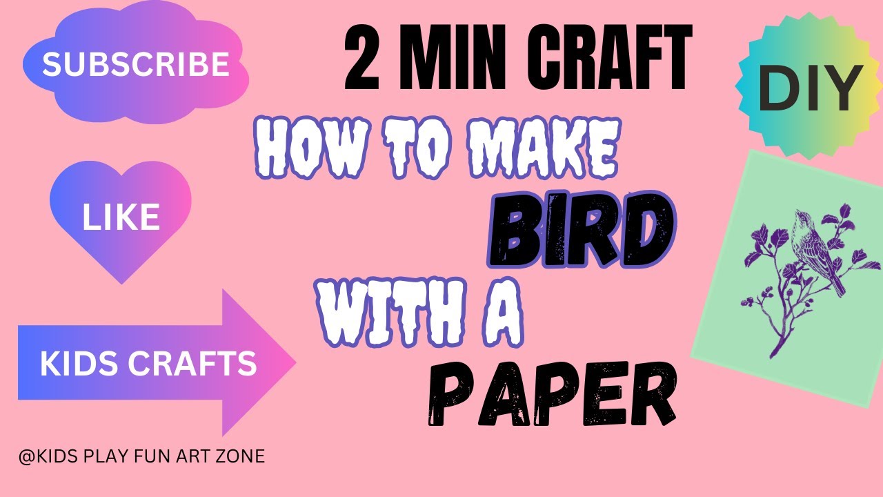 How to make bird with paper | simple paper crafts | 2 min crafts ...