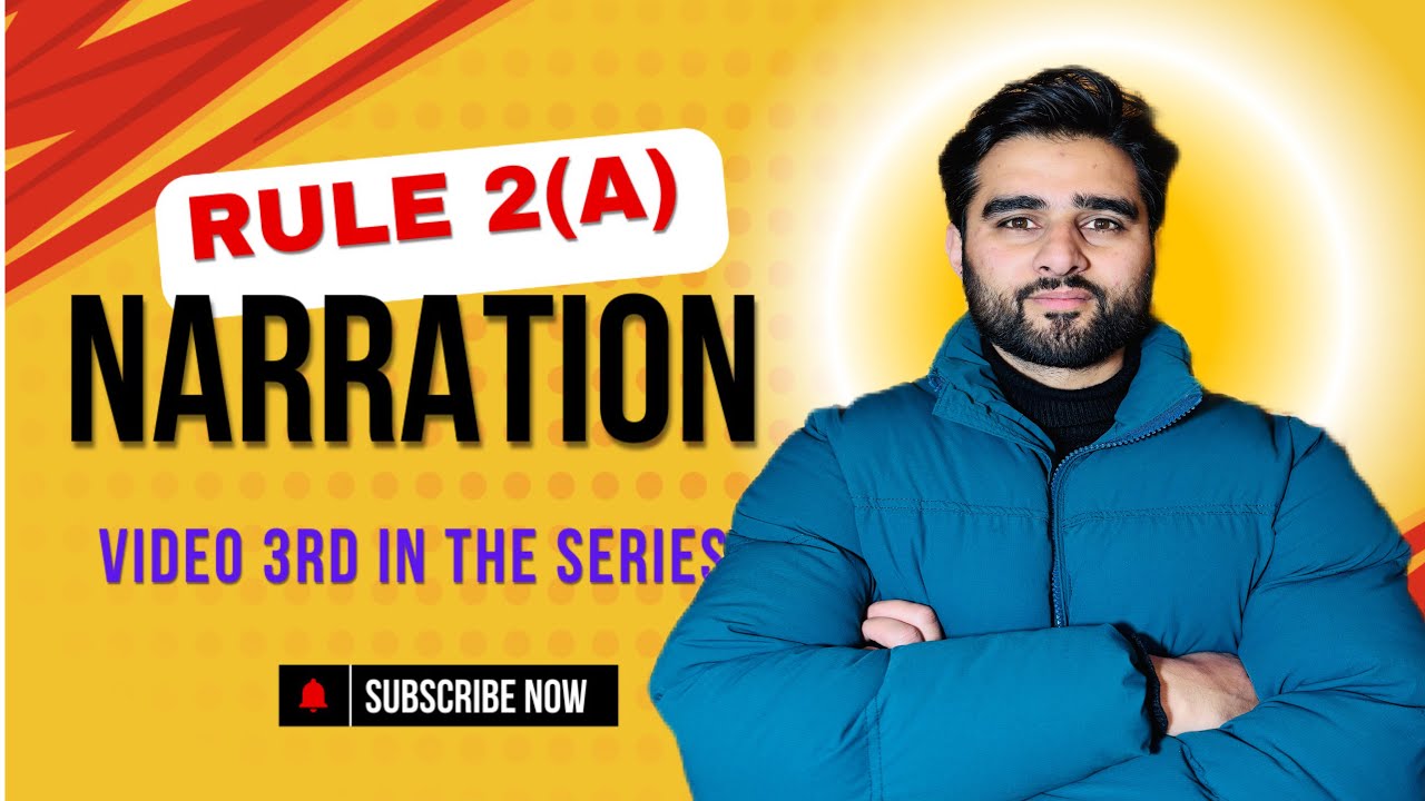 Narration Rule 2(a) | Rules of Narration | English Grammar | 10th, 9th ...