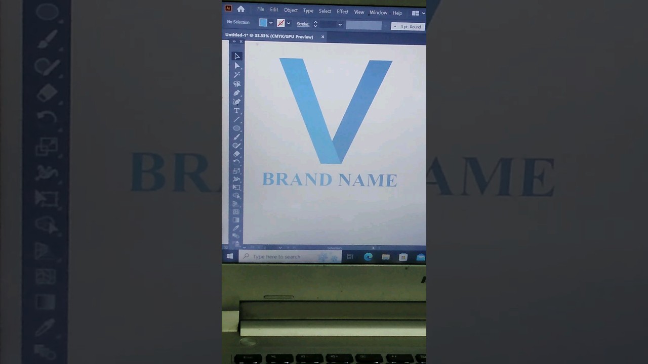 How to create V letter logo design in adobe illustrator || #shorts # ...