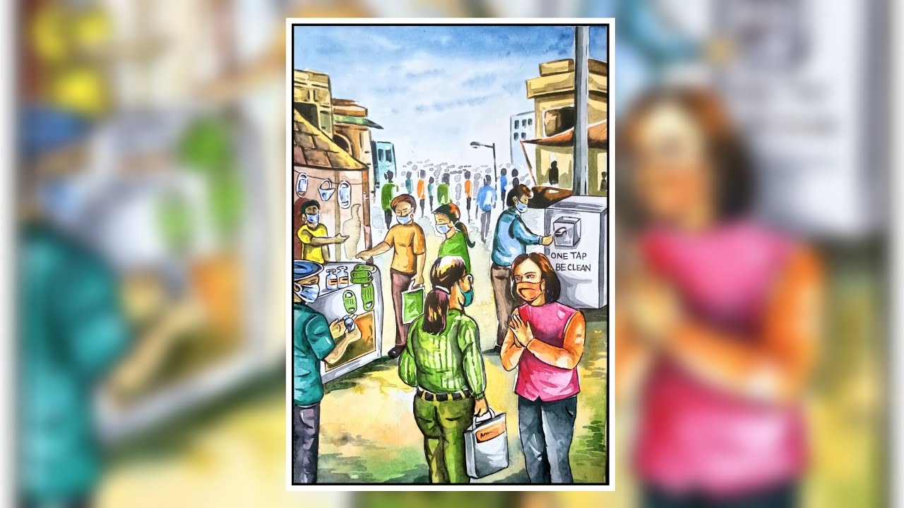 Positive Impact of Covid 19 Drawing | watercolour composition drawing ...