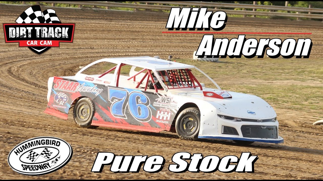 Mike Anderson driving #76 Pure Stock in the feature at Hummingbird ...