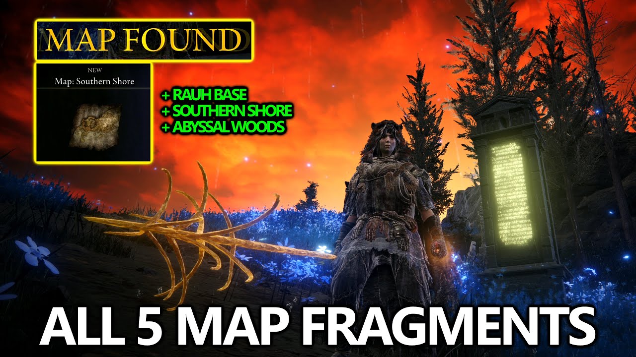 Elden Ring Erdtree - All 5 Map Fragments Locations Guide (Southern ...