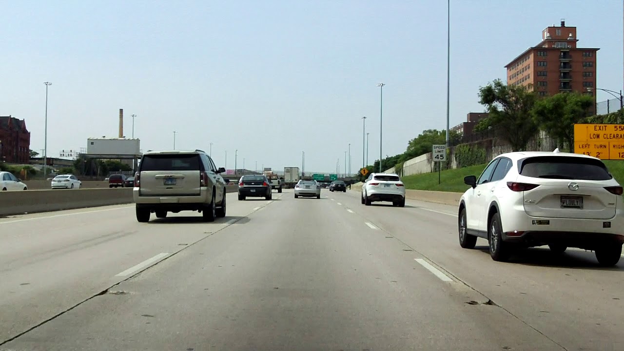 Dan Ryan Expressway (Interstates 90 & 94 Exits 51 to 59) eastbound ...