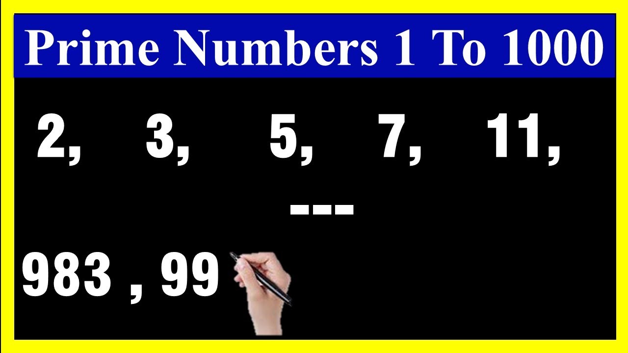 Prime Numbers between 1 to 1000 - YouTube