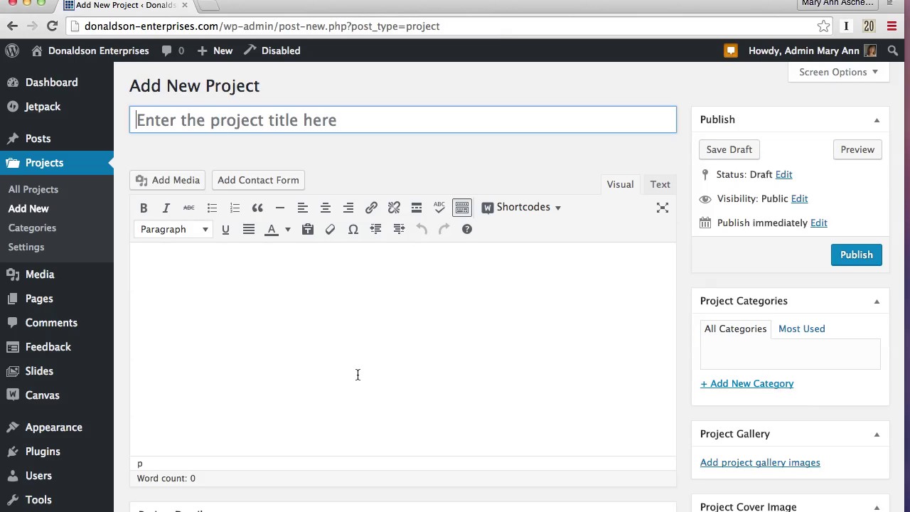 How to add a Project to Canvas Theme - YouTube