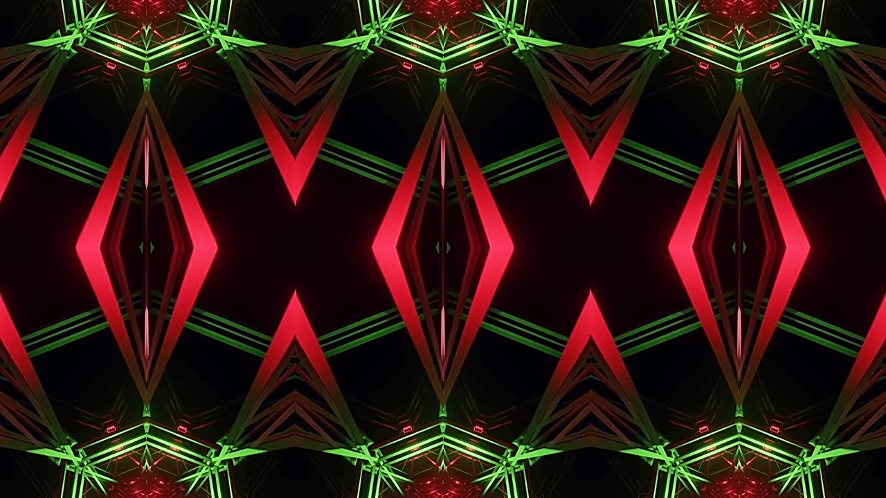 Abstract Background Video 4k Red Green Metallic Wireframe VJ LOOP NEON ...
