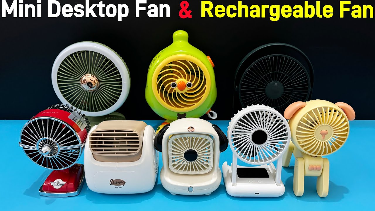 Mini Desktop Fan - Rechargeable USB Multifunctional Portable Fan ...