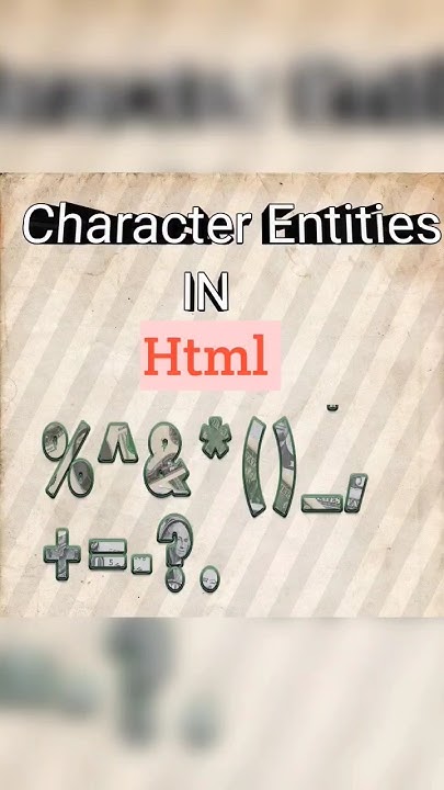 Character Entities In Html | Special Characters in Html | #html #coding #dotnet #htmltutorial ...