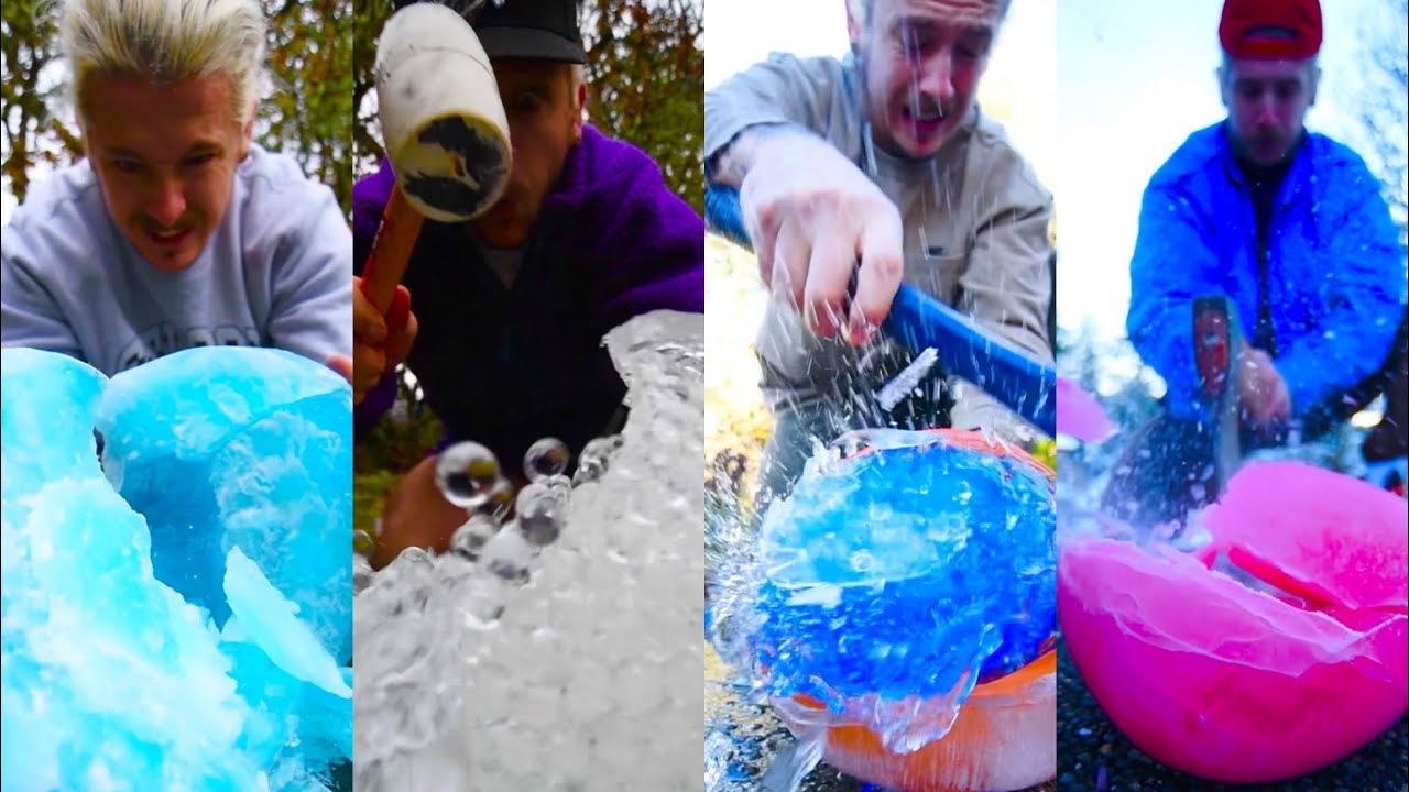 FROZEN GEODE BALLOON ASMR + MORE! 💎🧊🎈 #satisfying #asmr #chill # ...