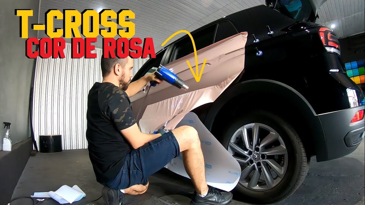 VAMOS ENVELOPAR ESSA VW T-CROSS DE COR DE ROSA MARY KAY - YouTube