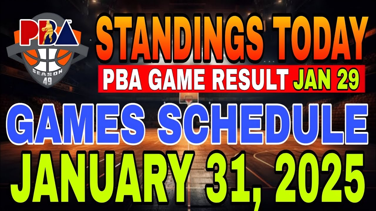 🔴 PBA FULL TEAMS STANDINGS & SCHEDULE | JANUARY 29 - 31, 2025 | PBA ...
