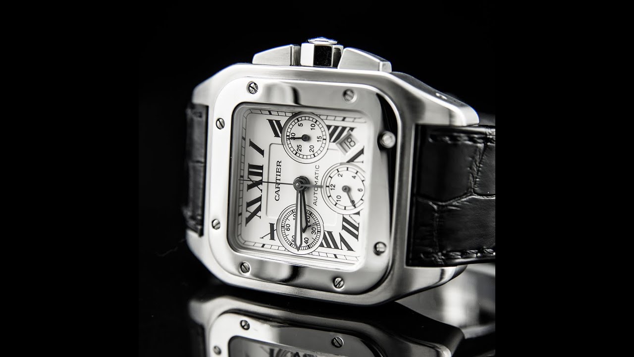 CARTIER SANTOS 100 EXTRA LARGE CHRONOGRAPH Pre Owned - YouTube
