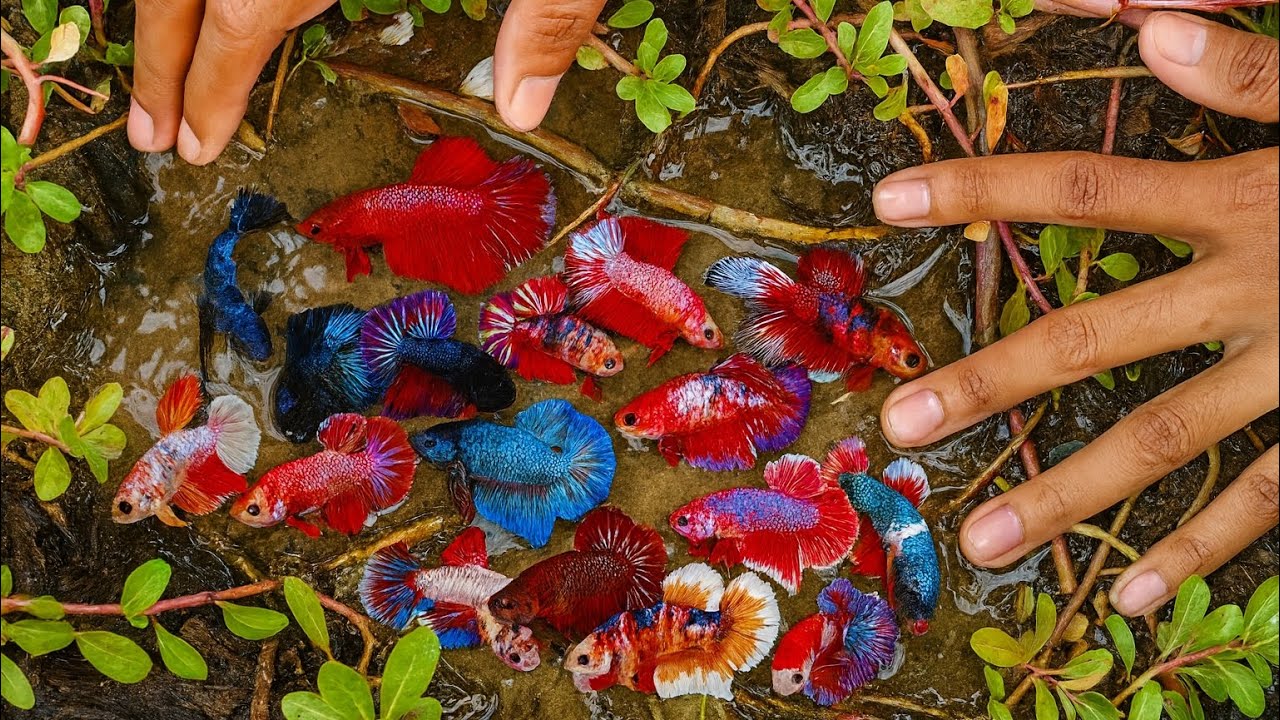 We Catching and Found Wild Bettas in Hidden Natural Betta Habitat that Amazing Betta Fishing ...