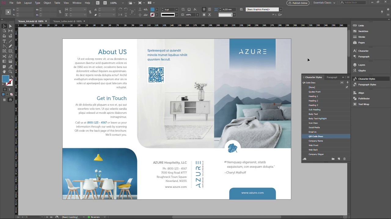 Azure Trifold Custom Tutorial (InDesign) - YouTube