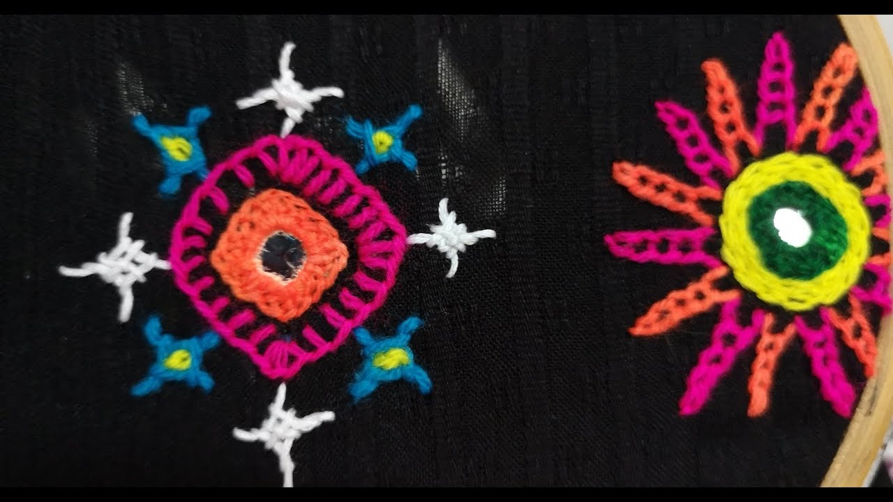 Mirror Handwork Tutorial | Lambani/ Kutch/ Banjara Embroidery - YouTube