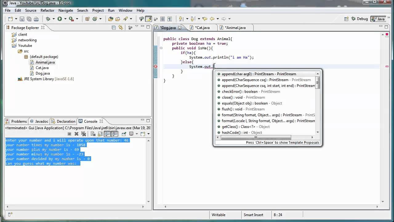 Java 16 - Inheritance - The animal program - YouTube