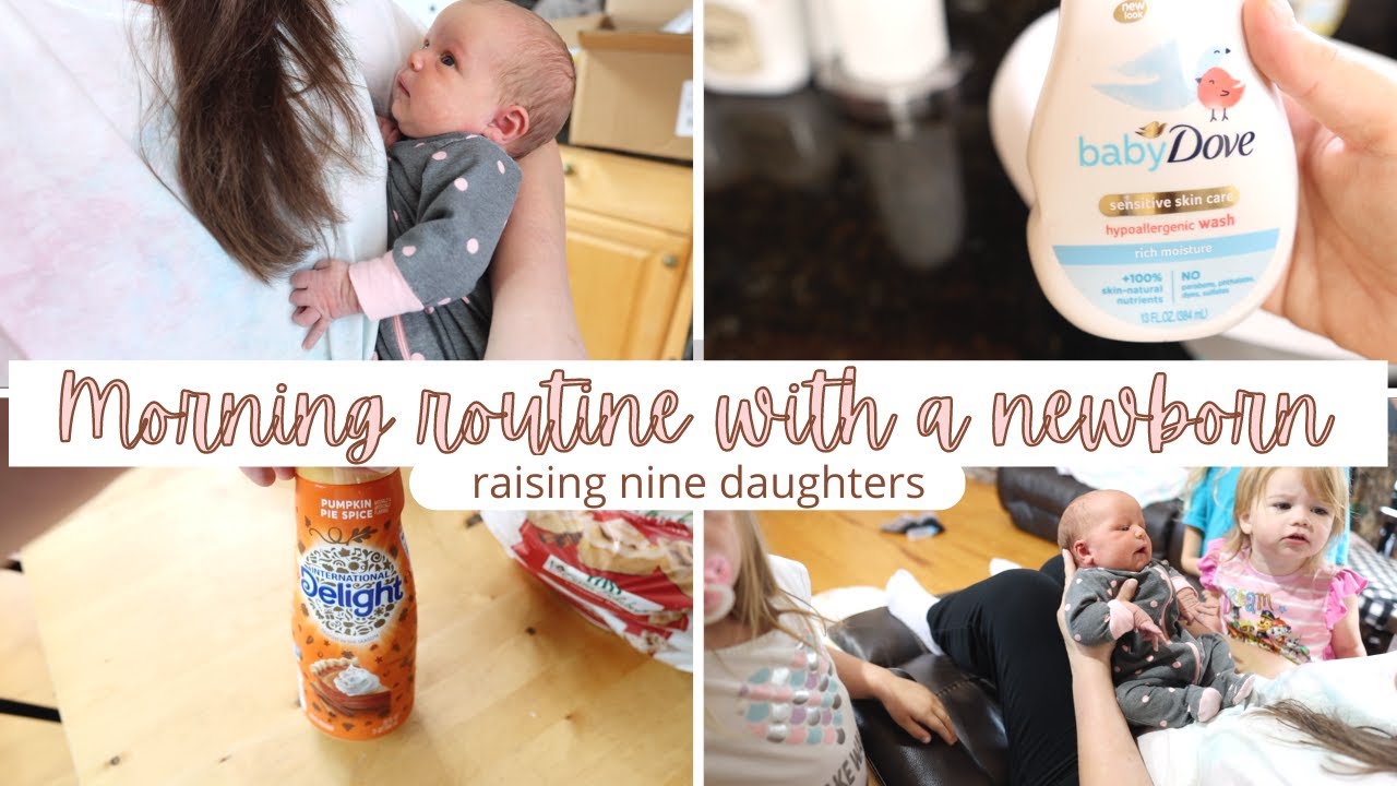 MORNING ROUTINE WITH A NEWBORN + BABY'S FIRST BATH || GROCERY HAUL ...