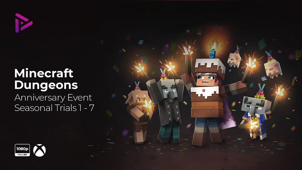 Minecraft Dungeons Anniversary Event Seasonal Trials 1-7 + Birthday ...