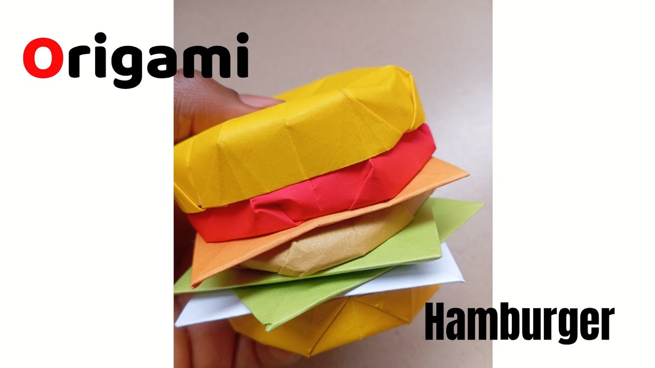 How to make this Yummy Origami Paper Hamburger 🍔 that looks like a Real ...