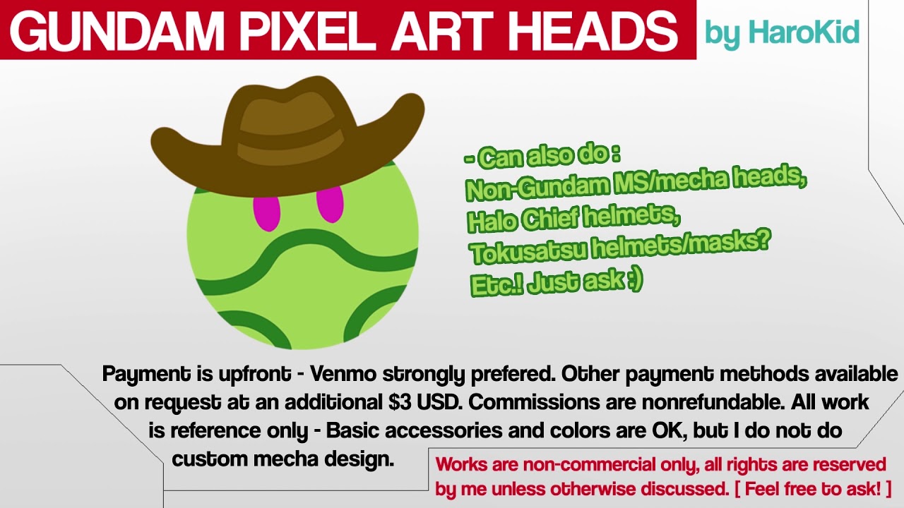 Gundam Pixel Art Head Animated Commission Sheet - YouTube