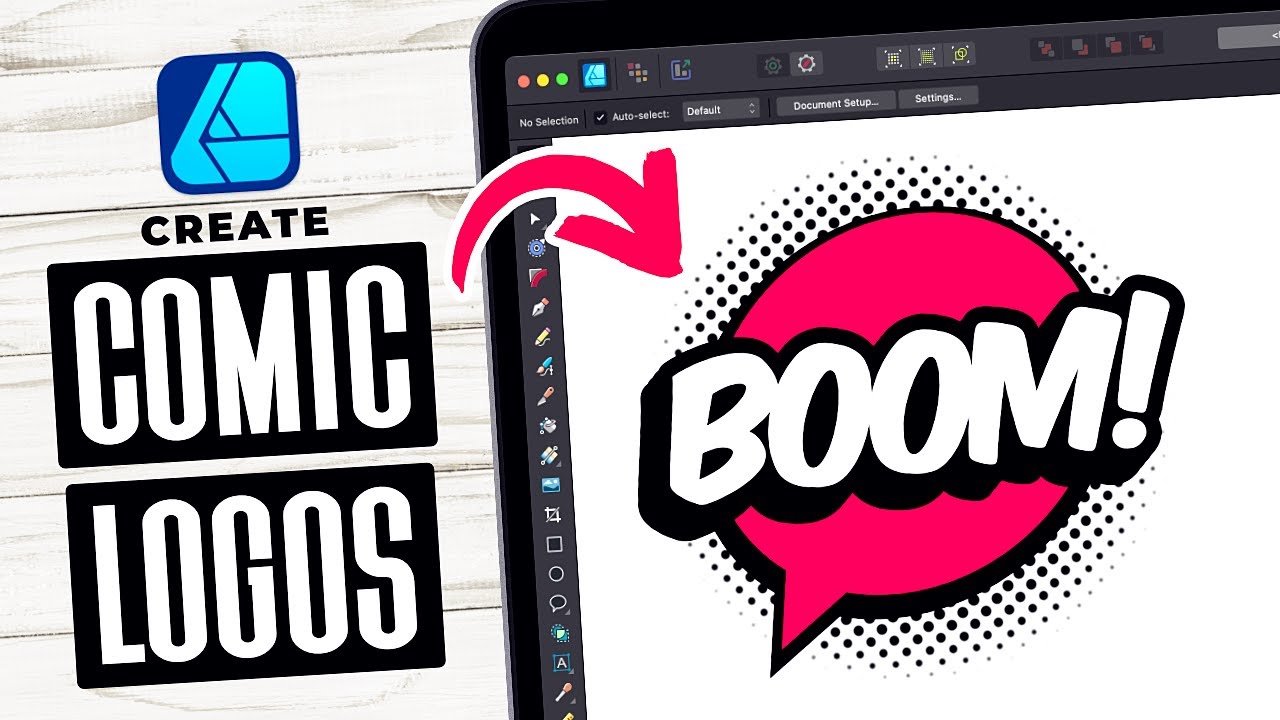 Design A Comic Style Logo with Halftones in Affinity Designer - YouTube