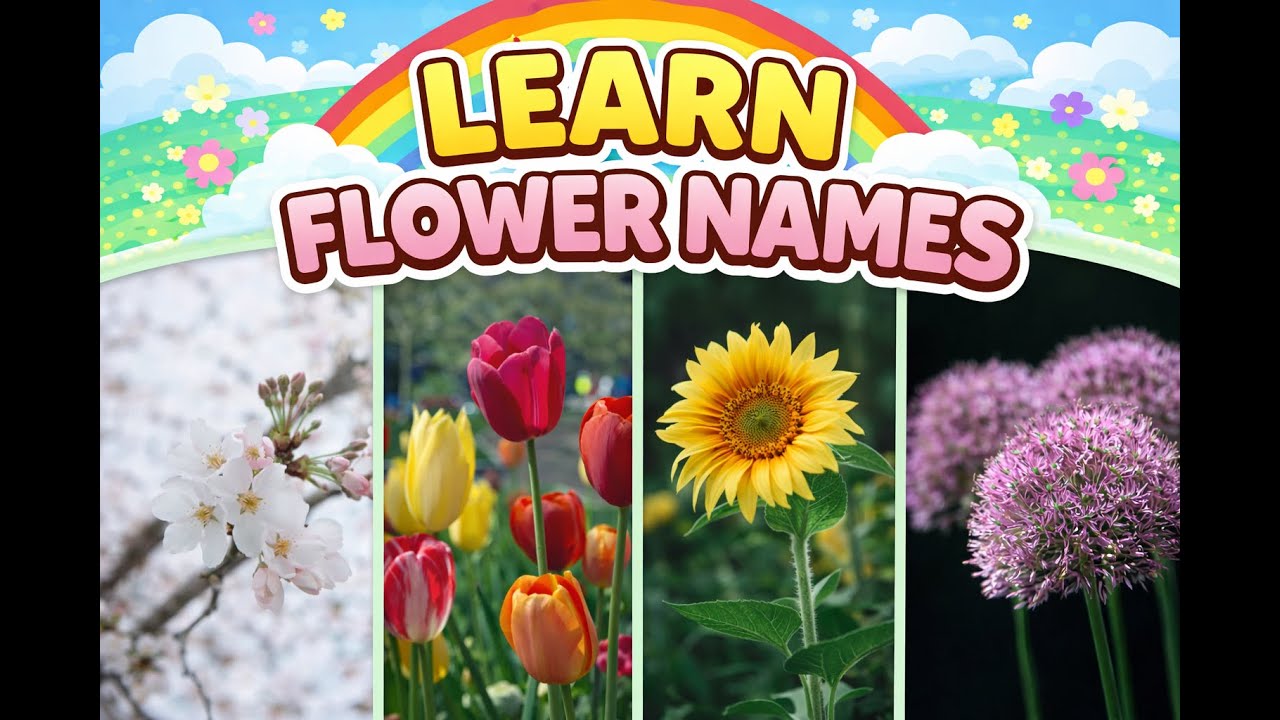 Flower Names for Kids | Learn Flower Names in English | Kids Vocabulary ...