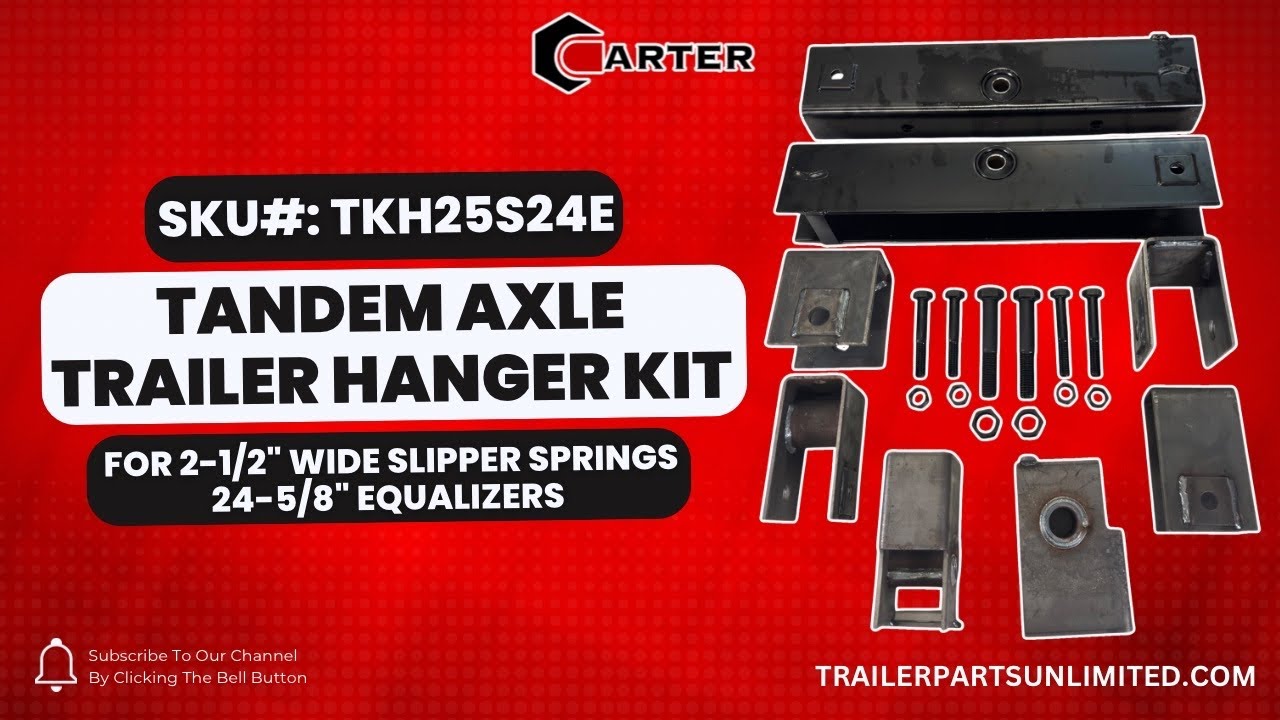 TKH25S24E - Tandem Axle Trailer Hanger Kit for 2-1/2" Wide Slipper Springs - 24-5/8" Equalizers ...