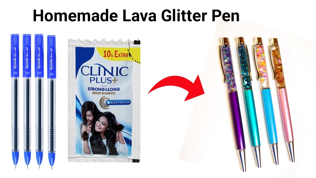 Diy Lava Pen Easy at Home Without Glitter | How to Make Lava Glitter ...