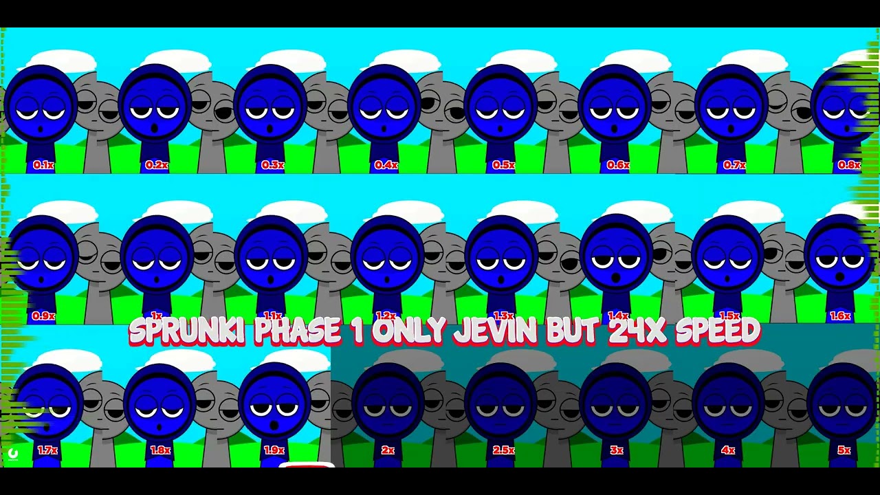 sprunki phase 1 only blue jevin but with 24x speed #sprunki #incredibox ...