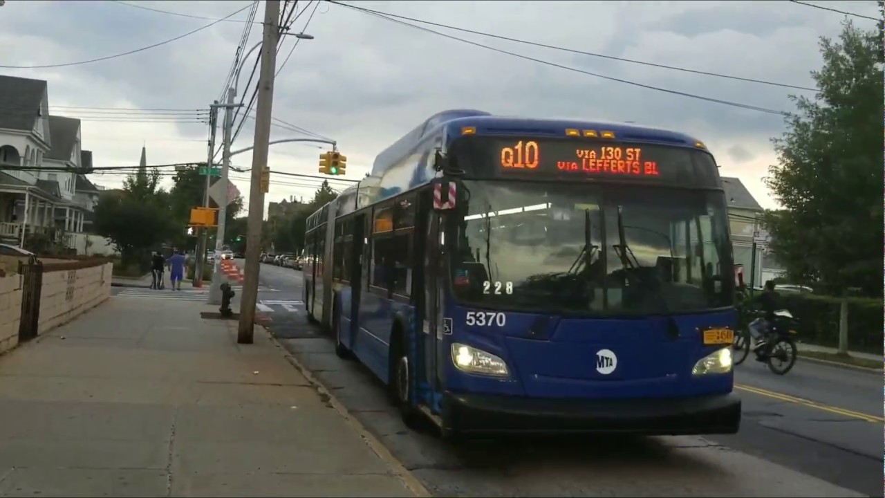 MTA: Q10 and J shuttle bus action at Jamaica Av and Lefferts Blvd - YouTube