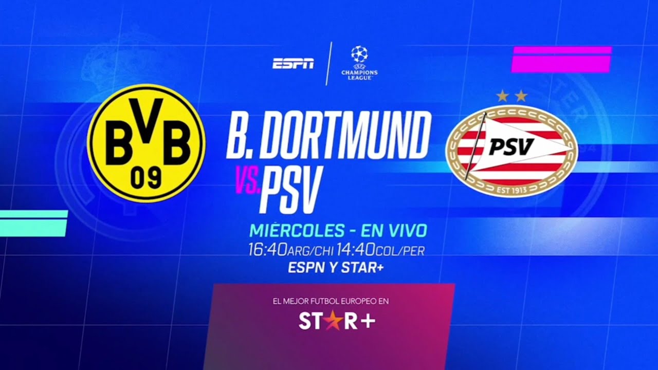 Borussia Dortmund vs PSV 🔥⚽ UEFA Champions League Octavos - Vuelta 🏆 ...