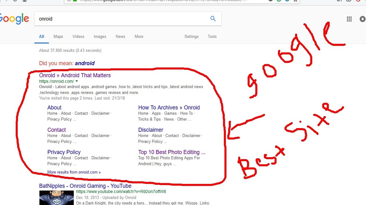 Google में ऐसा सर्च रिजल्ट कैसे लाये! | QUICKLY Get Google SiteLinks ...